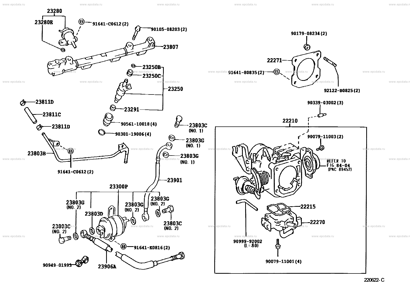 Fuel injection system for Toyota Hiace H200, 5 generation 08.2004 - 06. ...