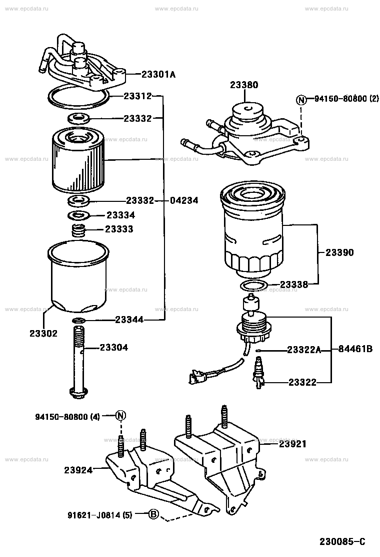 Fuel filter for Toyota Land Cruiser 100, 10 generation 01.1998 - 07. ...