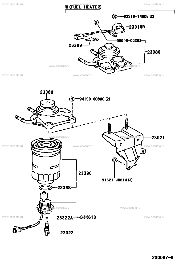 Fuel filter for Toyota Land Cruiser 100, 10 generation 01.1998 - 07. ...