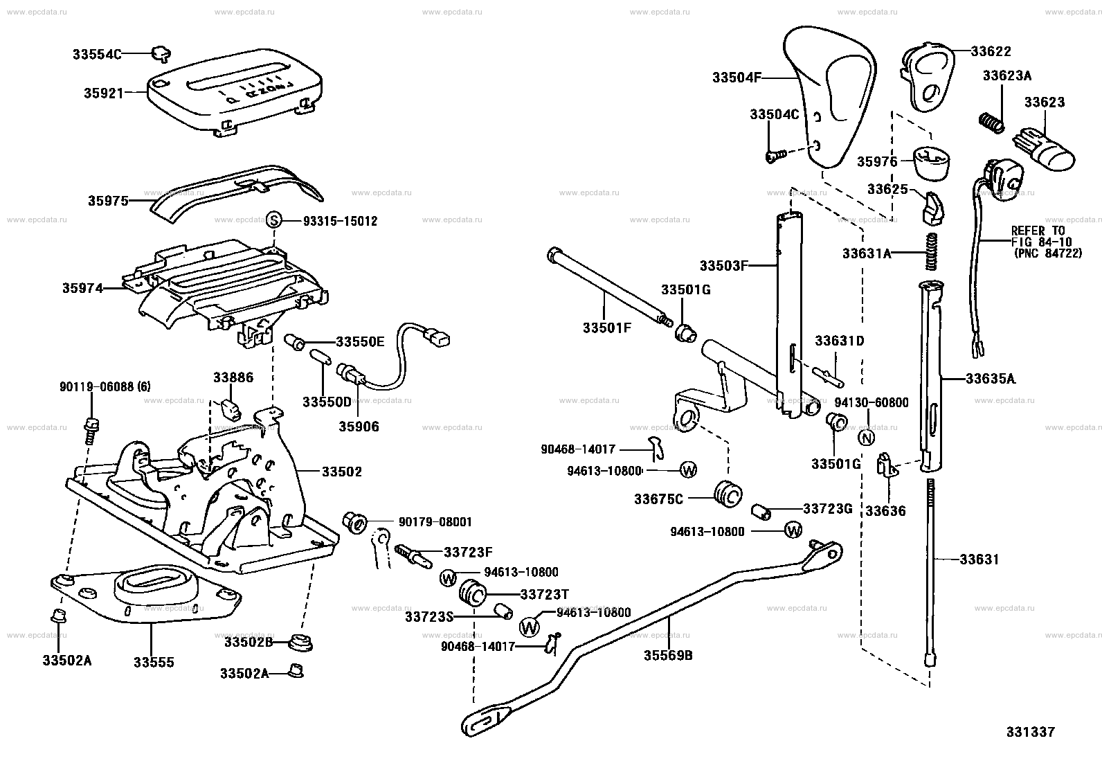 Shift lever & retainer for Toyota Land Cruiser 100, 10 generation 01. ...