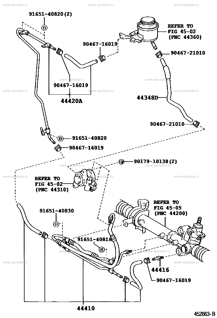 Power steering tube for Toyota Hiace H200, 5 generation 08.2004 - 06. ...