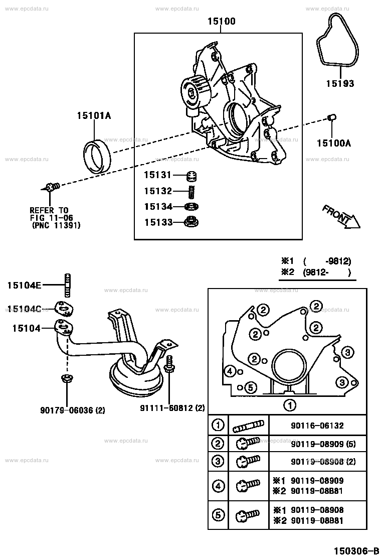 Engine oil pump for Toyota Avensis T220, 1 generation 10.1997 - 01.2001 ...