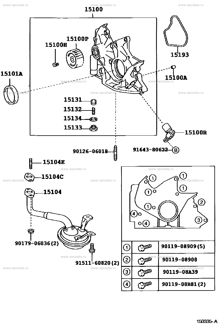 Engine oil pump for Toyota Avensis T220, 1 generation 10.1997 - 01.2001 ...