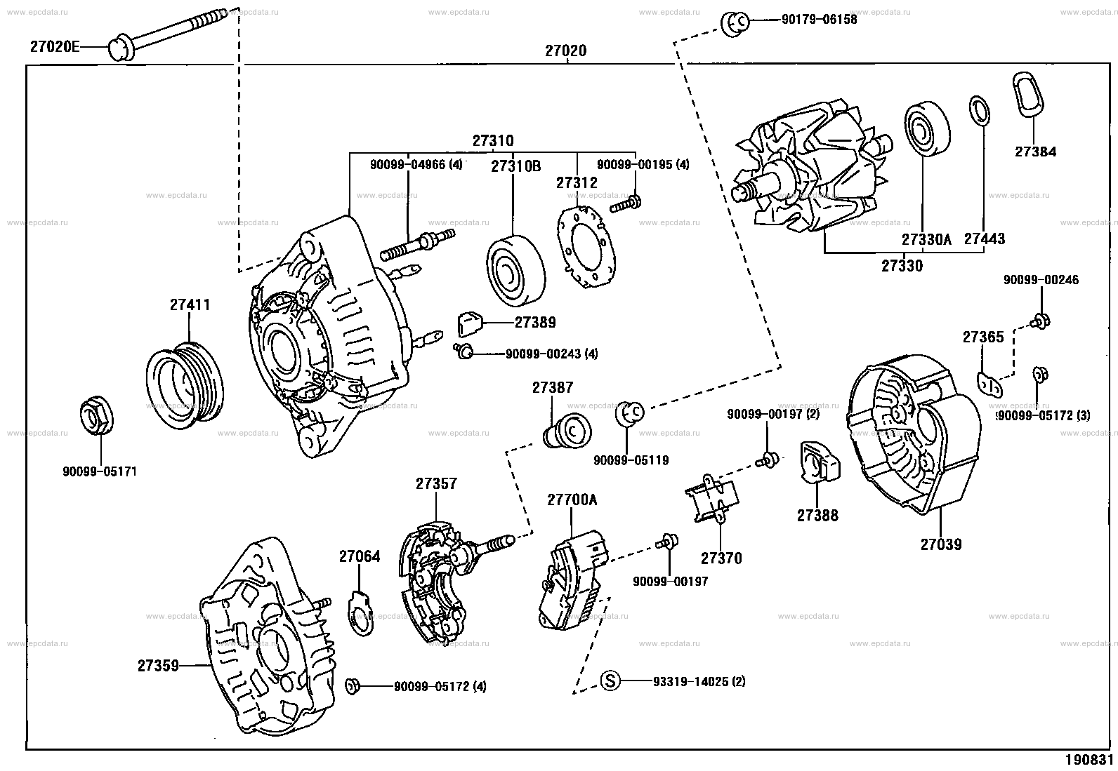 Alternator for Toyota 4Runner N180, 3 generation, restyling 08.1999 ...