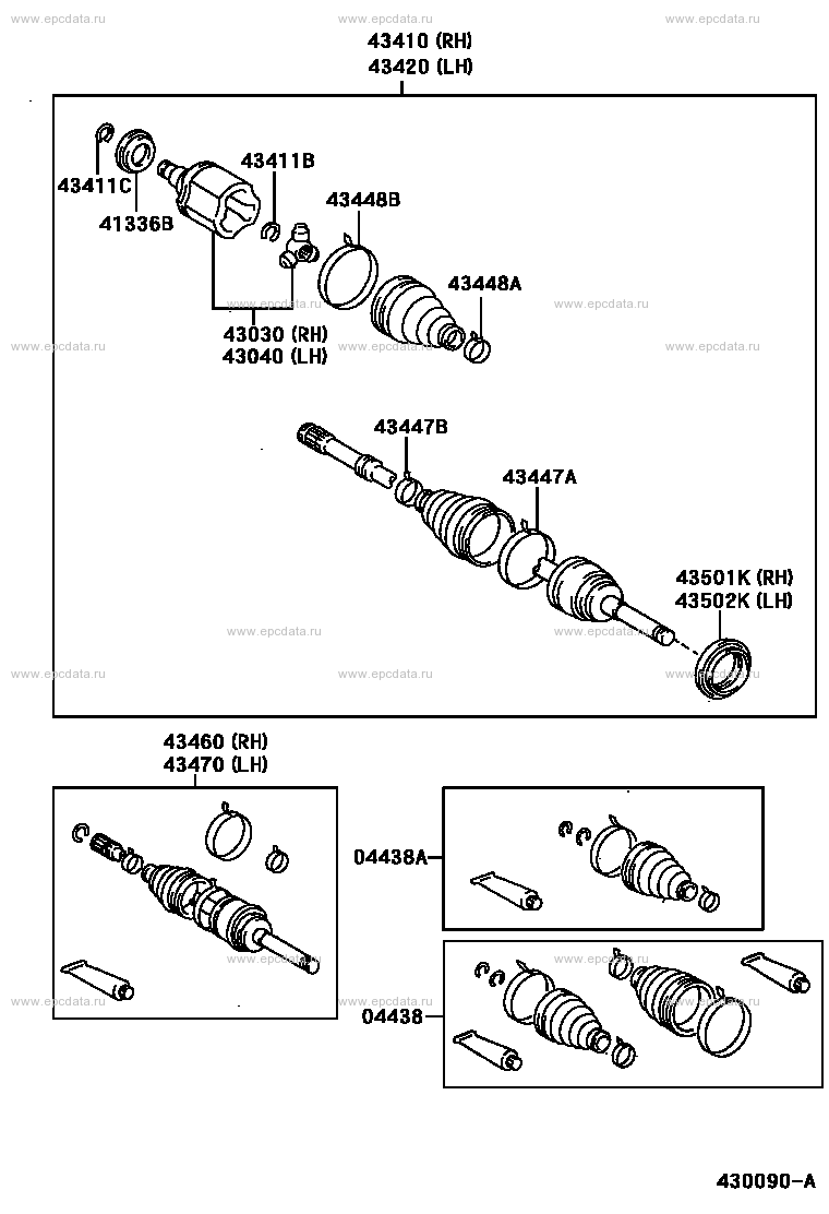 Front drive shaft for Toyota 4Runner N180, 3 generation, restyling 08. ...