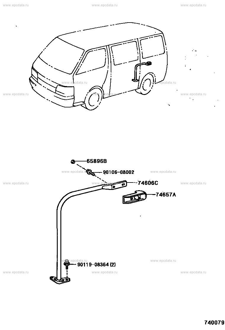 Protector pipe, roll bar & handrail for Toyota Hiace H100, 4 generation ...