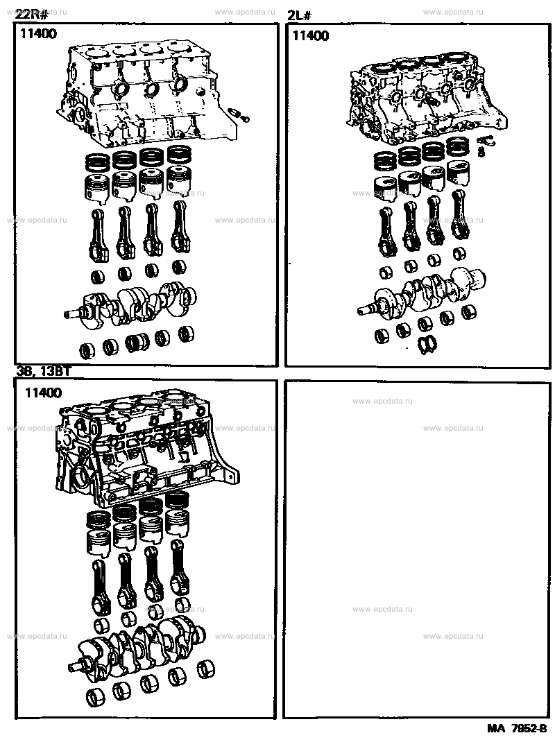 Short block assembly for Toyota Land Cruiser LJ70LV - Amayama
