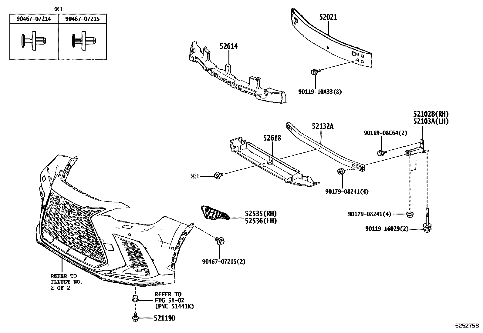 Front bumper & bumper stay for Lexus NX Series AAZH25L - Genuine parts ...