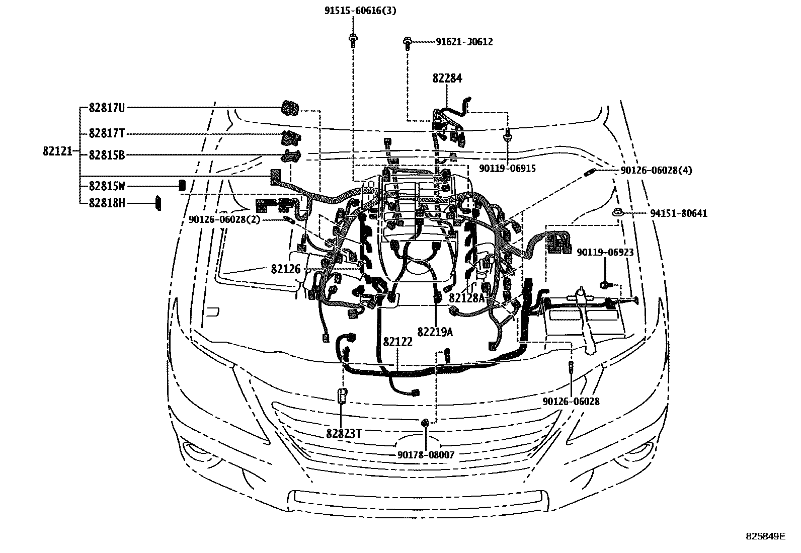 Wiring & clamp for Lexus LX 450D / 570 URJ201L - Genuine parts - Amayama