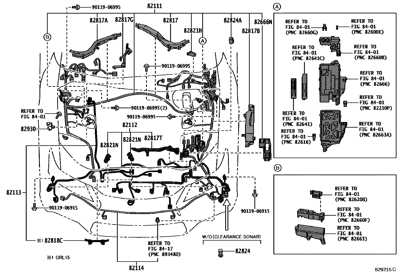 Wiring & clamp for Lexus GS Series GRL15L - Auto parts - Amayama