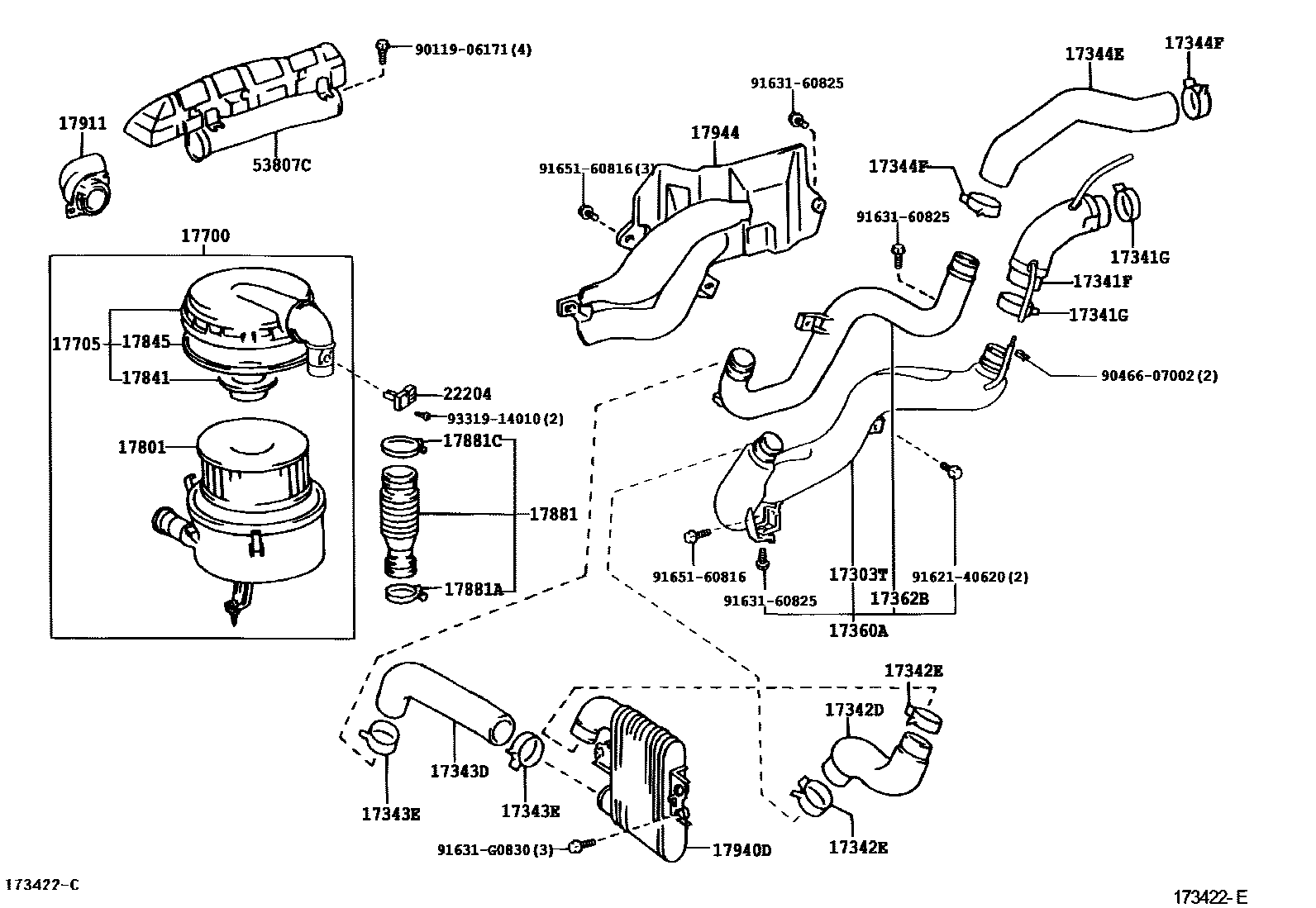 Air cleaner for Toyota Land Cruiser HDJ100L - Genuine parts - Amayama
