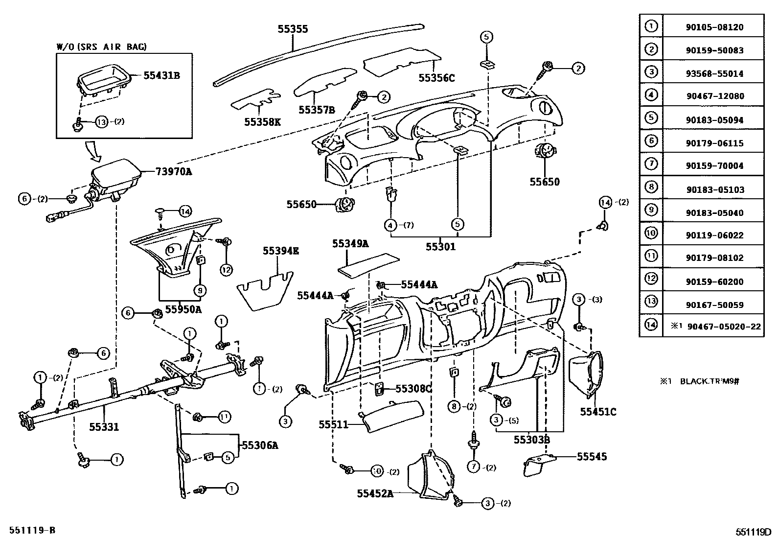 Instrument panel & glove compartment for Toyota Yaris NCP13R - Auto ...