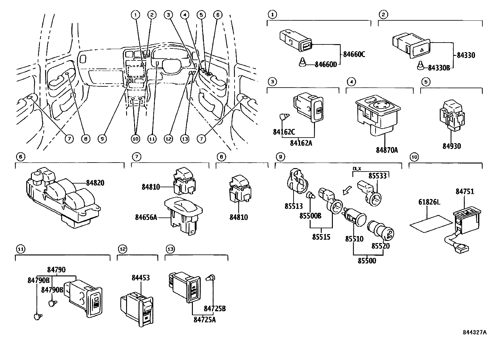 Switch & relay & computer for Toyota Hilux KDN150R - Genuine parts ...