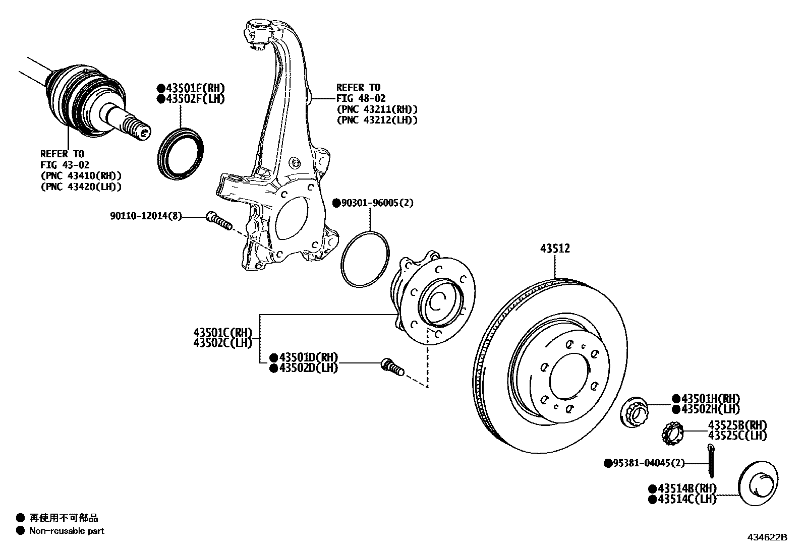 Front axle hub for Toyota Land Cruiser FJA300L - Genuine parts - Amayama