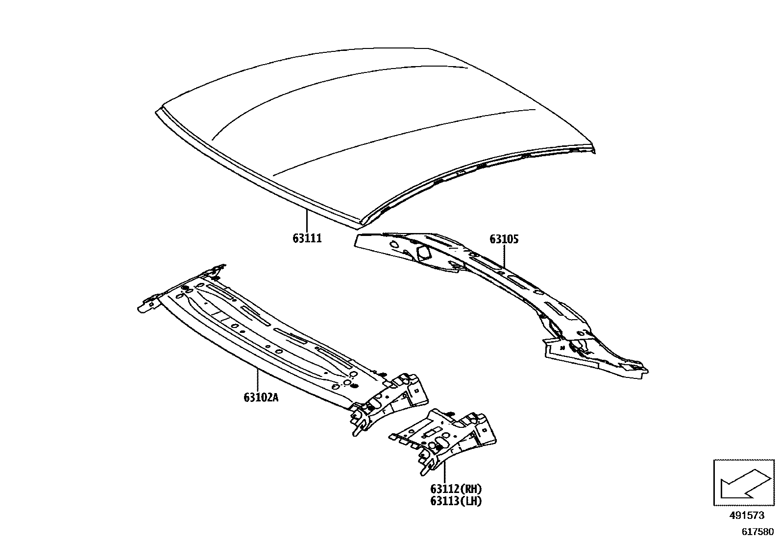 Roof panel & back window glass for Toyota Supra DB46R-MRRW, 07.2022 ...