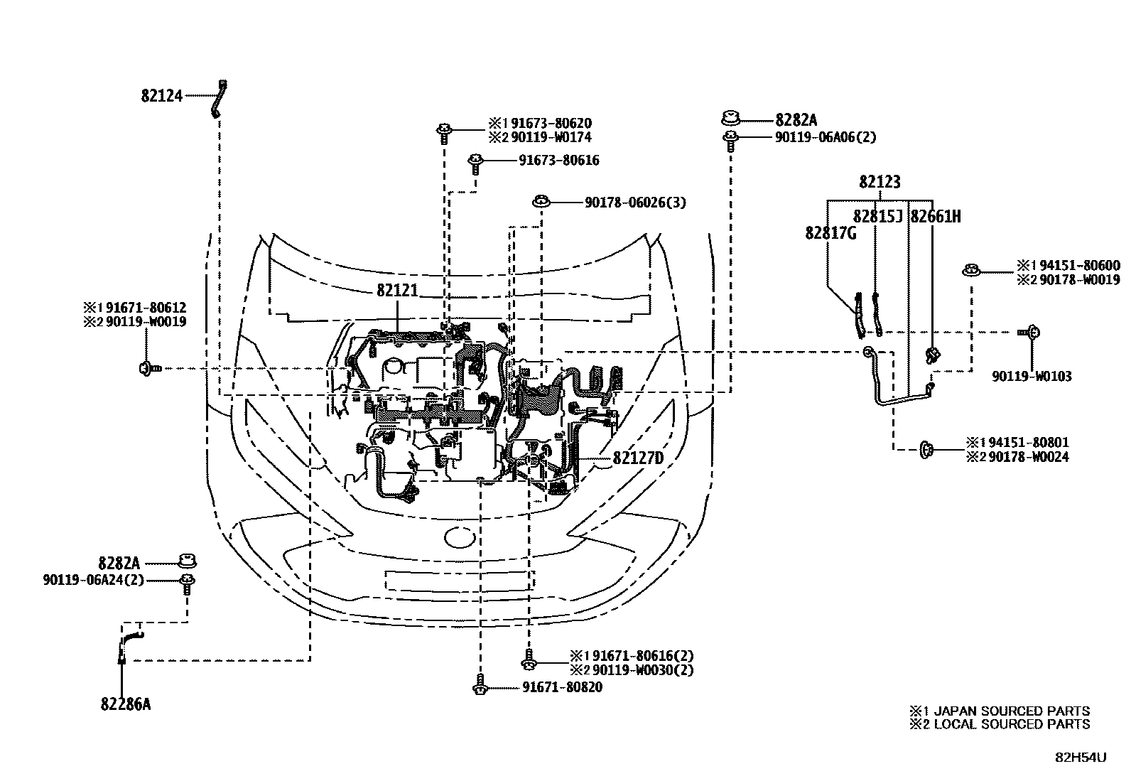 Wiring & clamp for Toyota C-HR ZYX20R-AHXKBW, 10.2023 - ... - Toyota ...