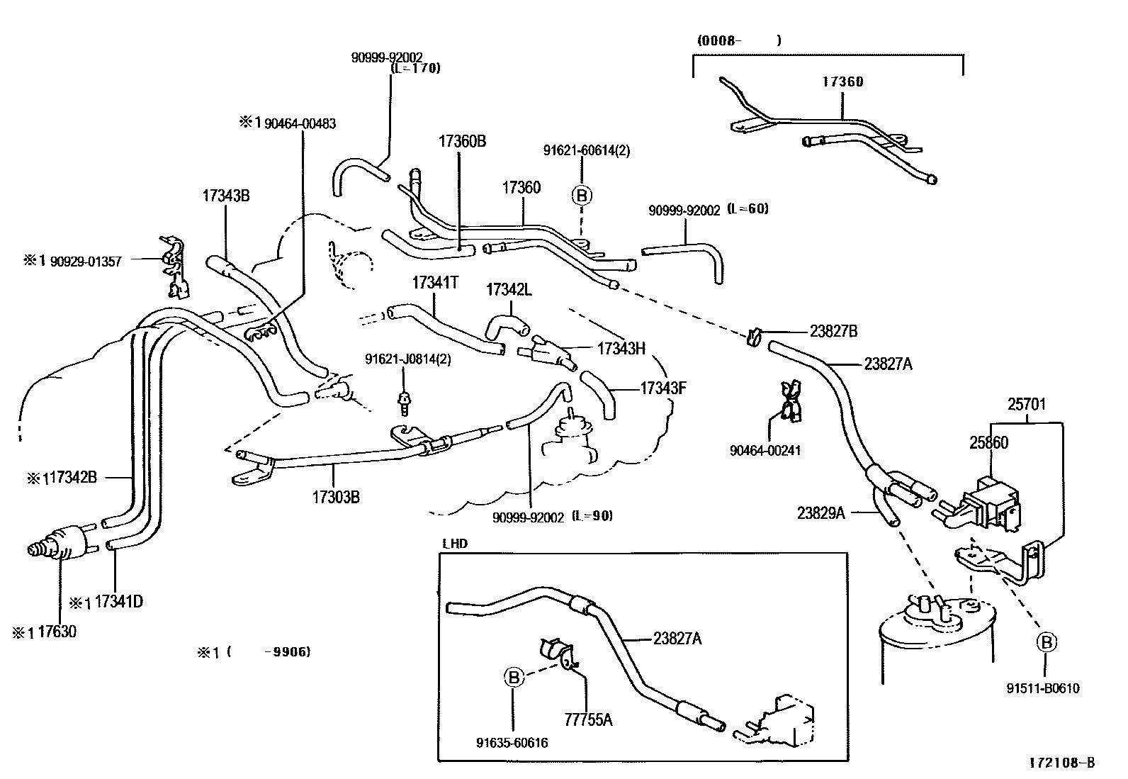 Vacuum piping for Toyota Land Cruiser Prado VZJ95L - Auto parts - Amayama