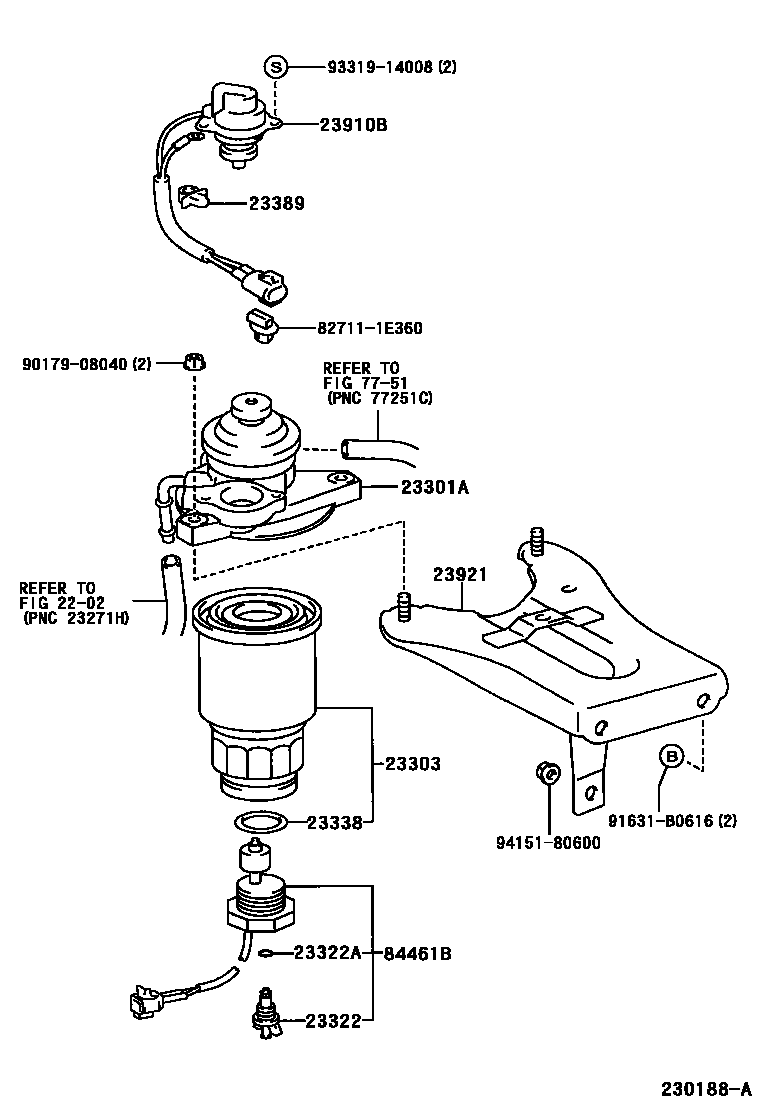 Fuel filter for Toyota RAV4 CLA21R-AWMNYW, 05.2001 - 11.2005 - Toyota ...