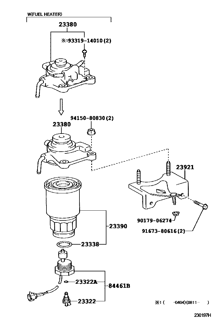 Fuel filter for Toyota Hiace KLH12L-RBMRHW, 08.2001 - 11.2011 - Toyota ...