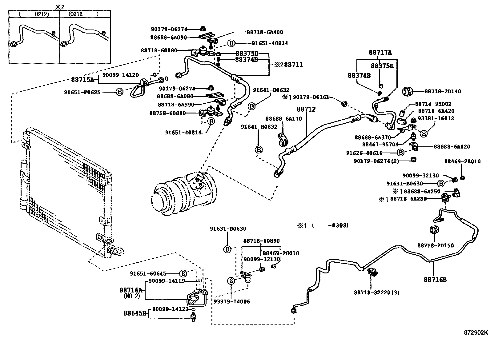 Heating & air conditioning - cooler piping for Toyota Land Cruiser ...