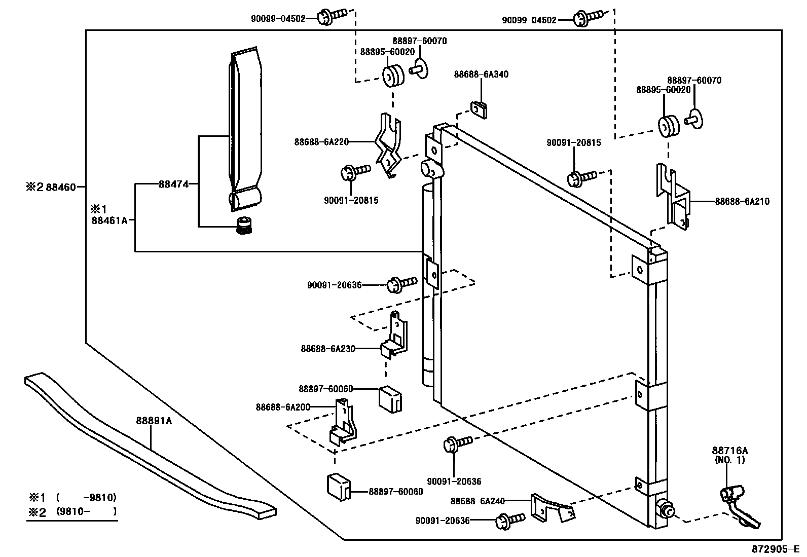 Heating & air conditioning - cooler piping for Toyota Land Cruiser ...