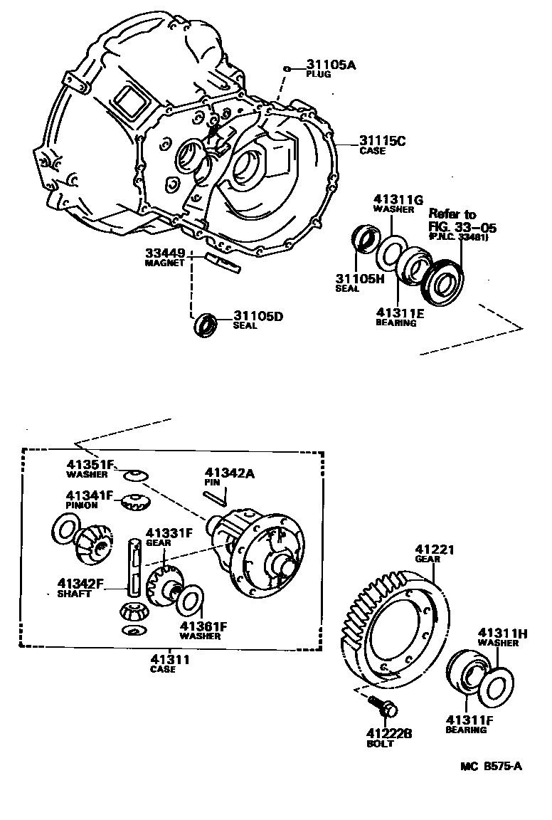 Front axle housing & differential for Toyota Starlet NP70R - Genuine ...