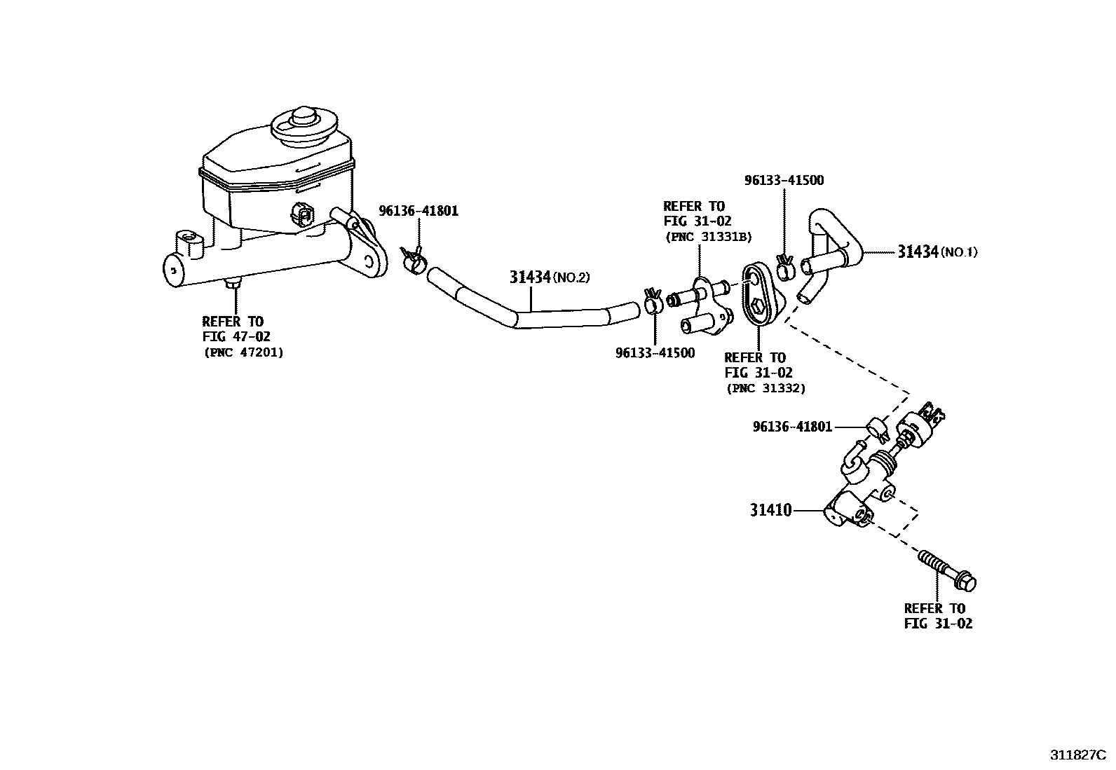 Clutch master cylinder for Toyota Land Cruiser HZJ76L - Genuine parts ...