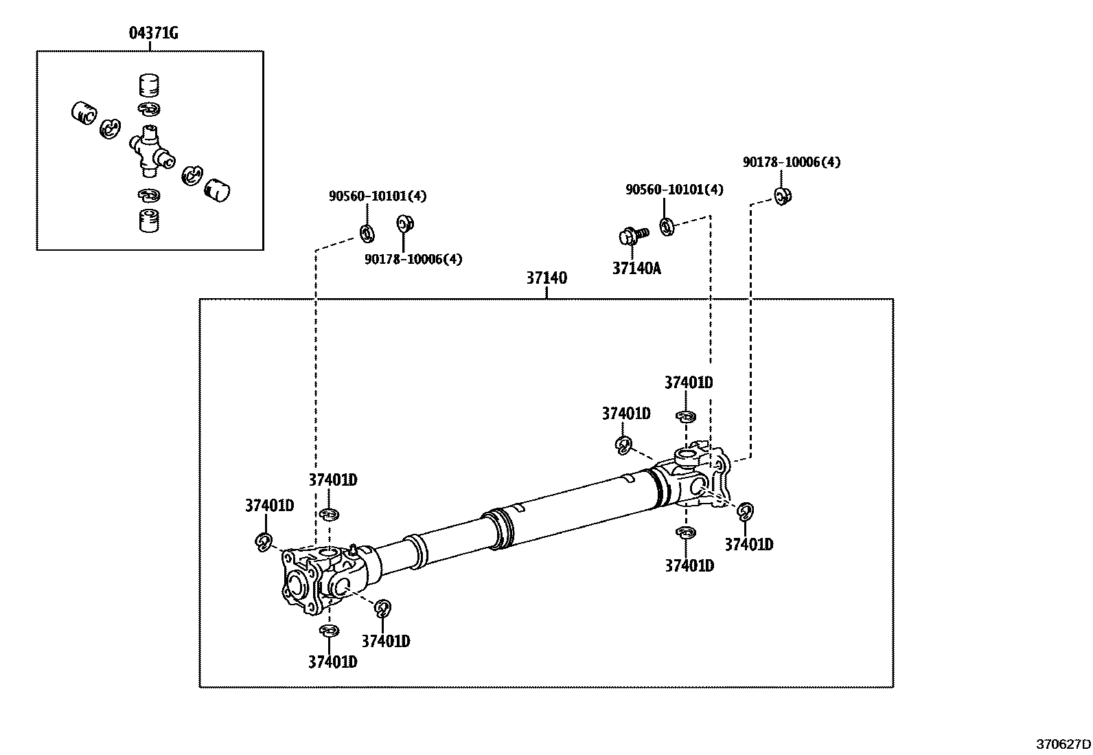 Propeller shaft & universal joint for Toyota Land Cruiser HZJ79R - Auto ...