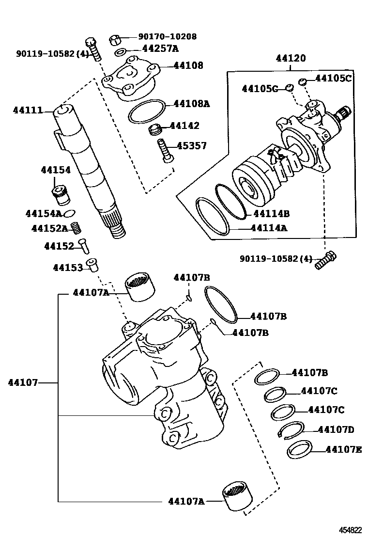 Front steering gear & link for Toyota Land Cruiser HZJ76L - Genuine ...
