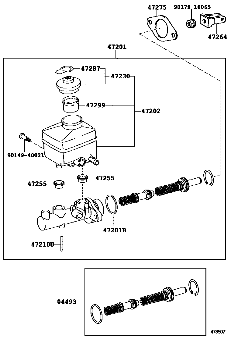 Brake master cylinder for Toyota Land Cruiser HZJ76L - Auto parts - Amayama