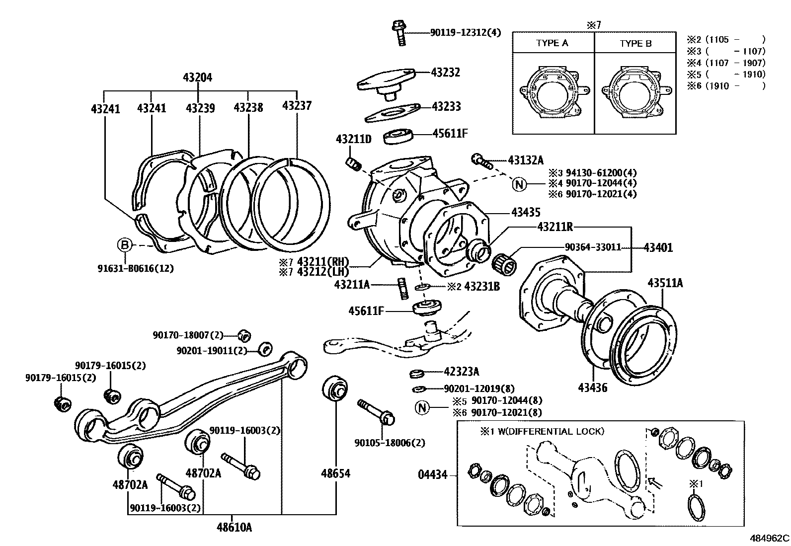 Front axle arm & steering knuckle for Toyota Land Cruiser HZJ79R - Auto ...