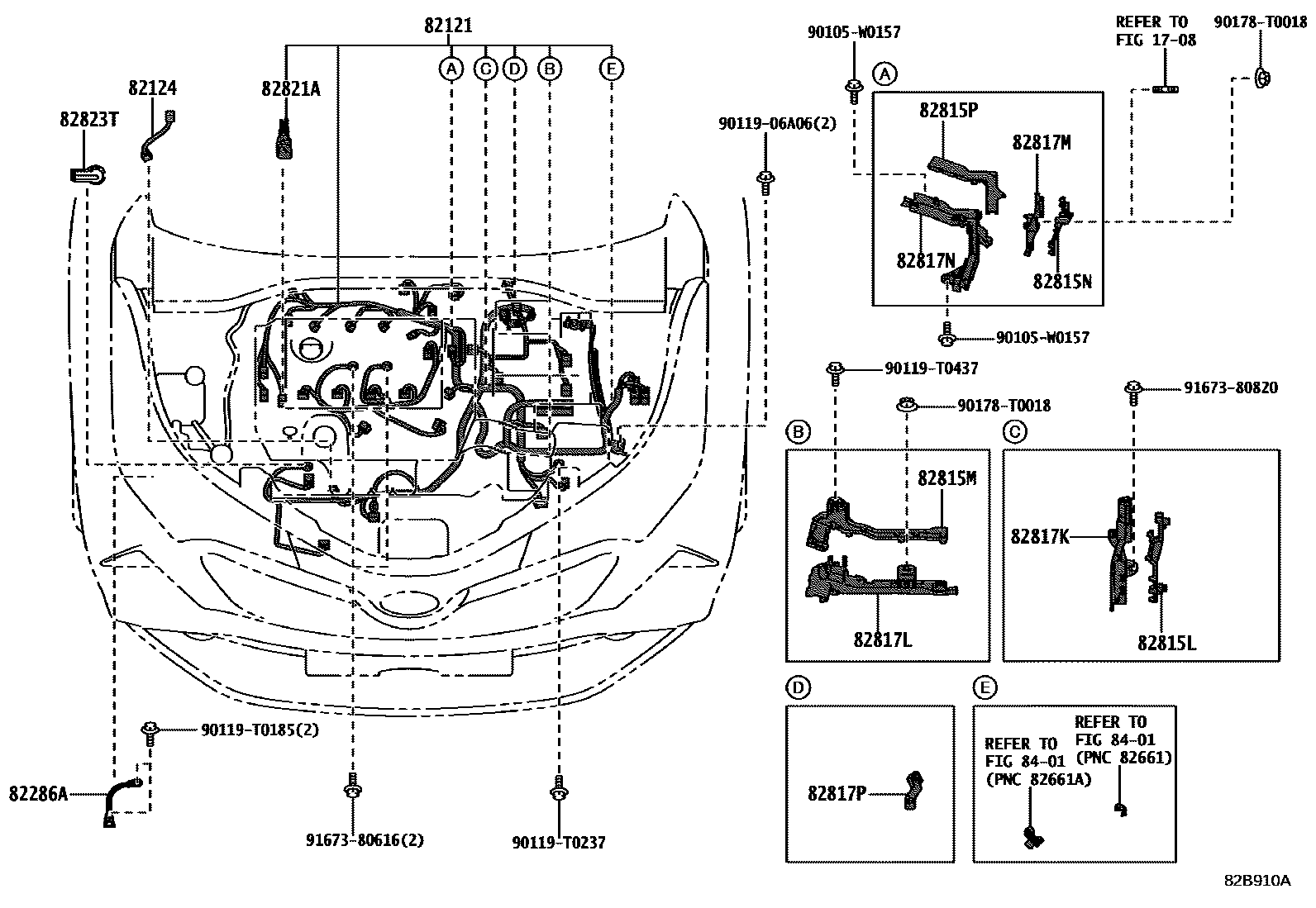 Wiring & clamp for Toyota C-HR ZGX11R - Genuine parts - Amayama