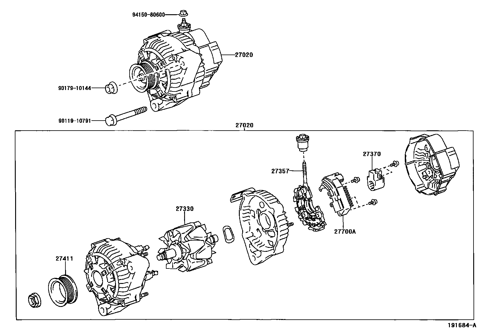 Alternator for Toyota Land Cruiser UZJ100L - Genuine parts - Amayama