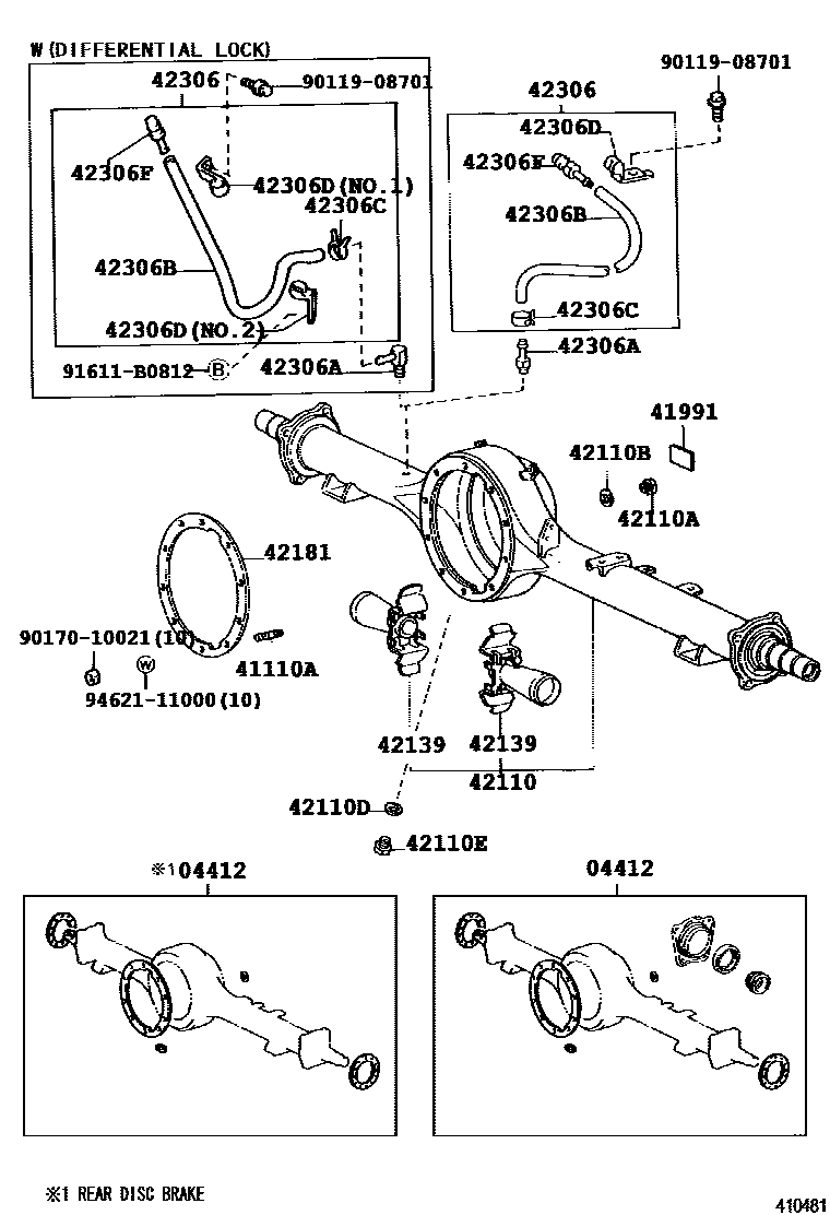 Rear axle housing & differential for Toyota Land Cruiser HZJ79R ...