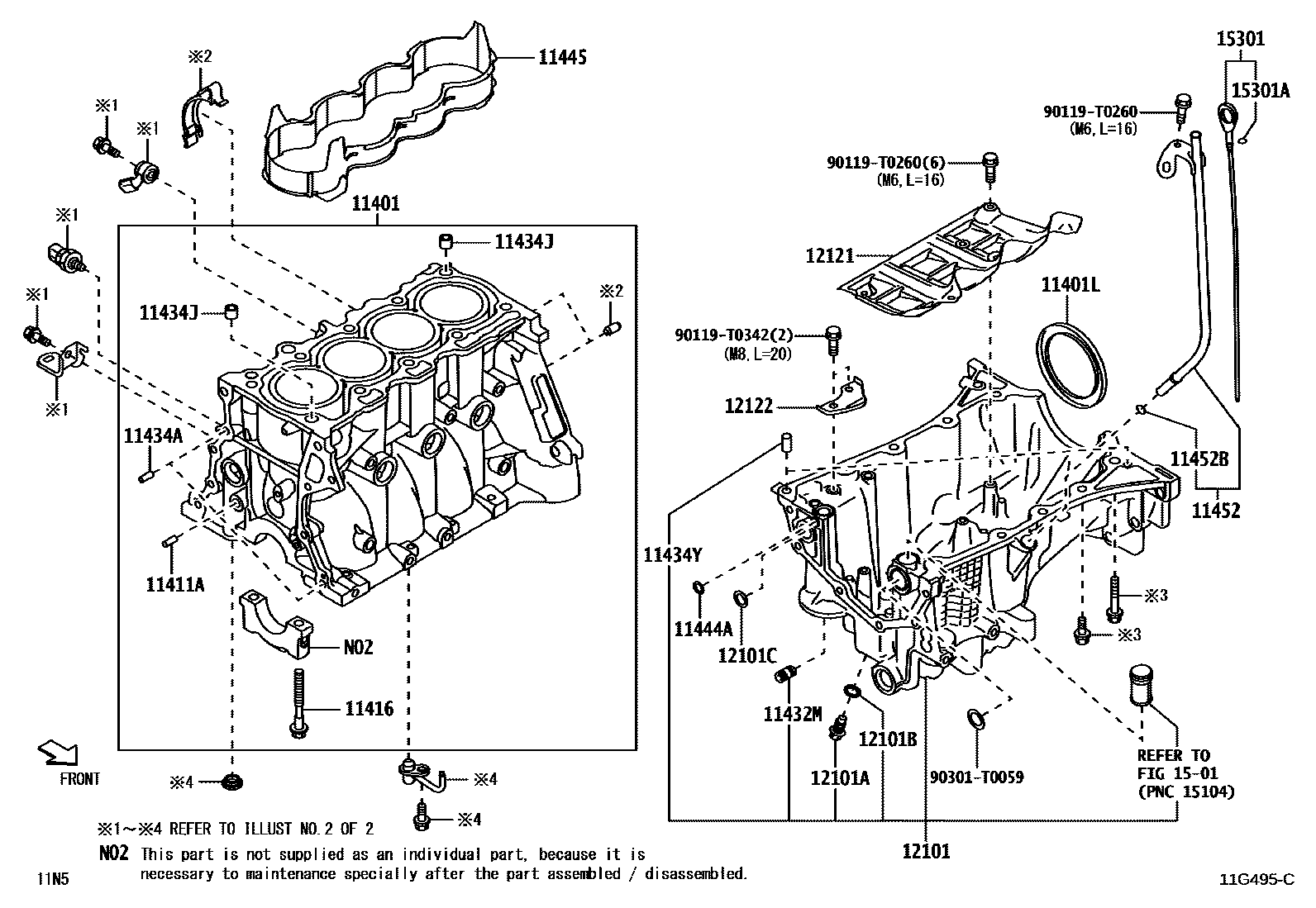 Cylinder block for Toyota Yaris NGC101L - Genuine parts - Amayama