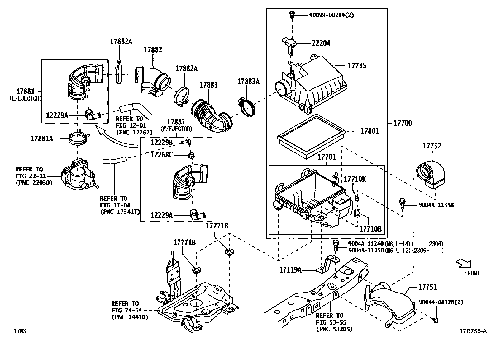 Air cleaner for Toyota Veloz W101RE - Genuine parts - Amayama