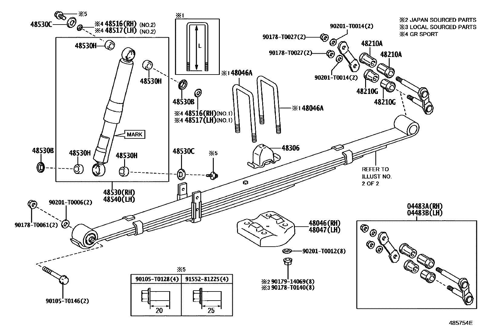 Rear spring & shock absorber for Toyota Hilux GUN126R - Genuine parts ...