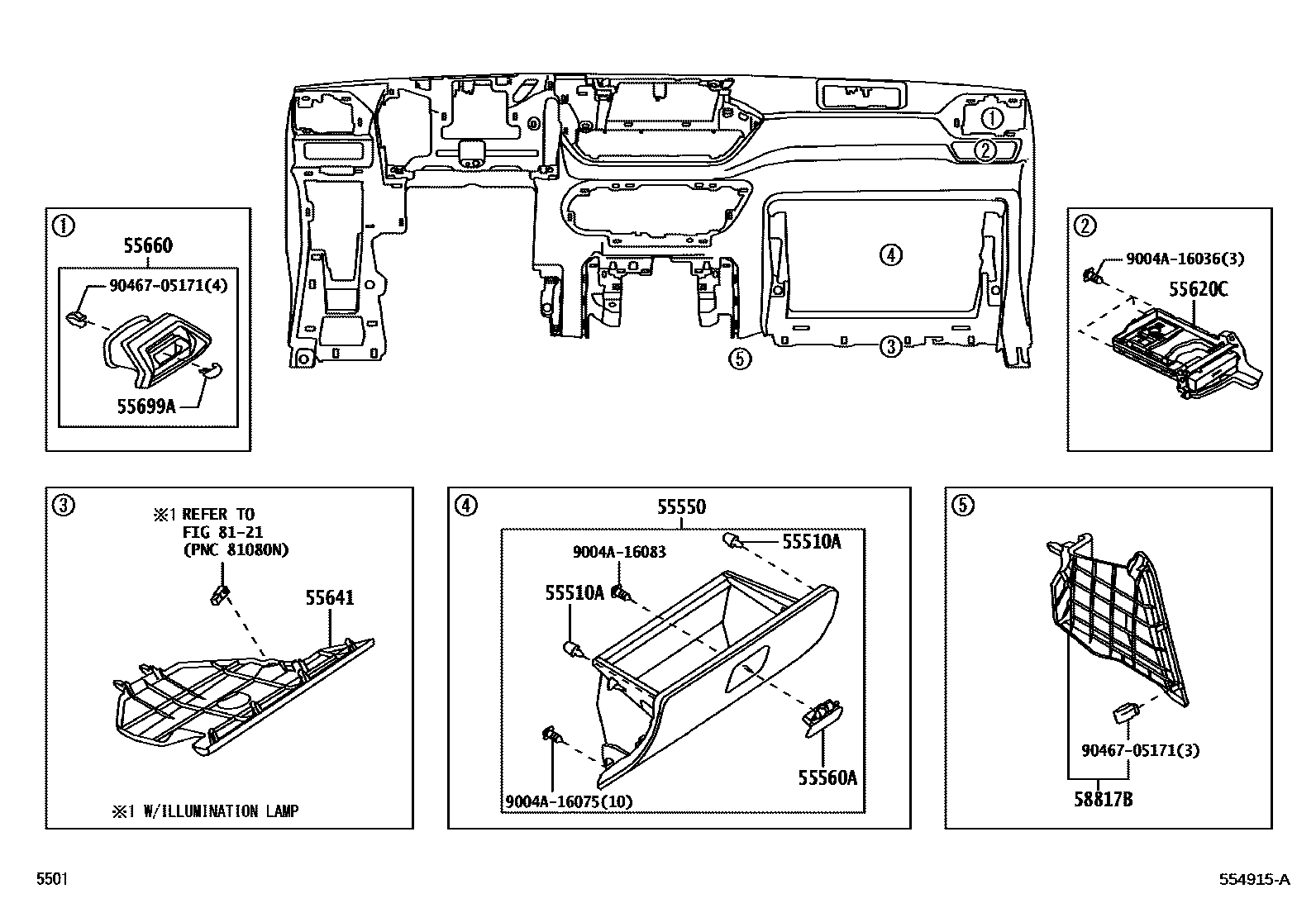 Instrument panel & glove compartment for Toyota Raize A251LA - Auto ...