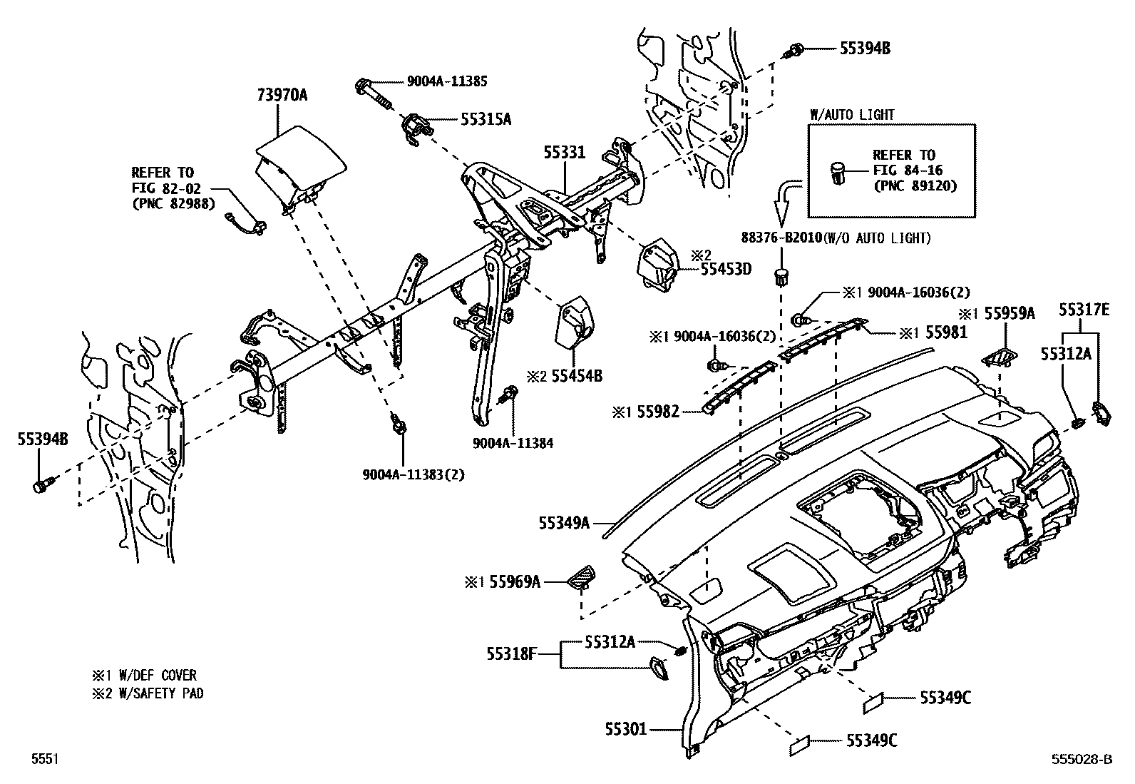 Instrument panel & glove compartment for Toyota Veloz W101RE - Genuine ...