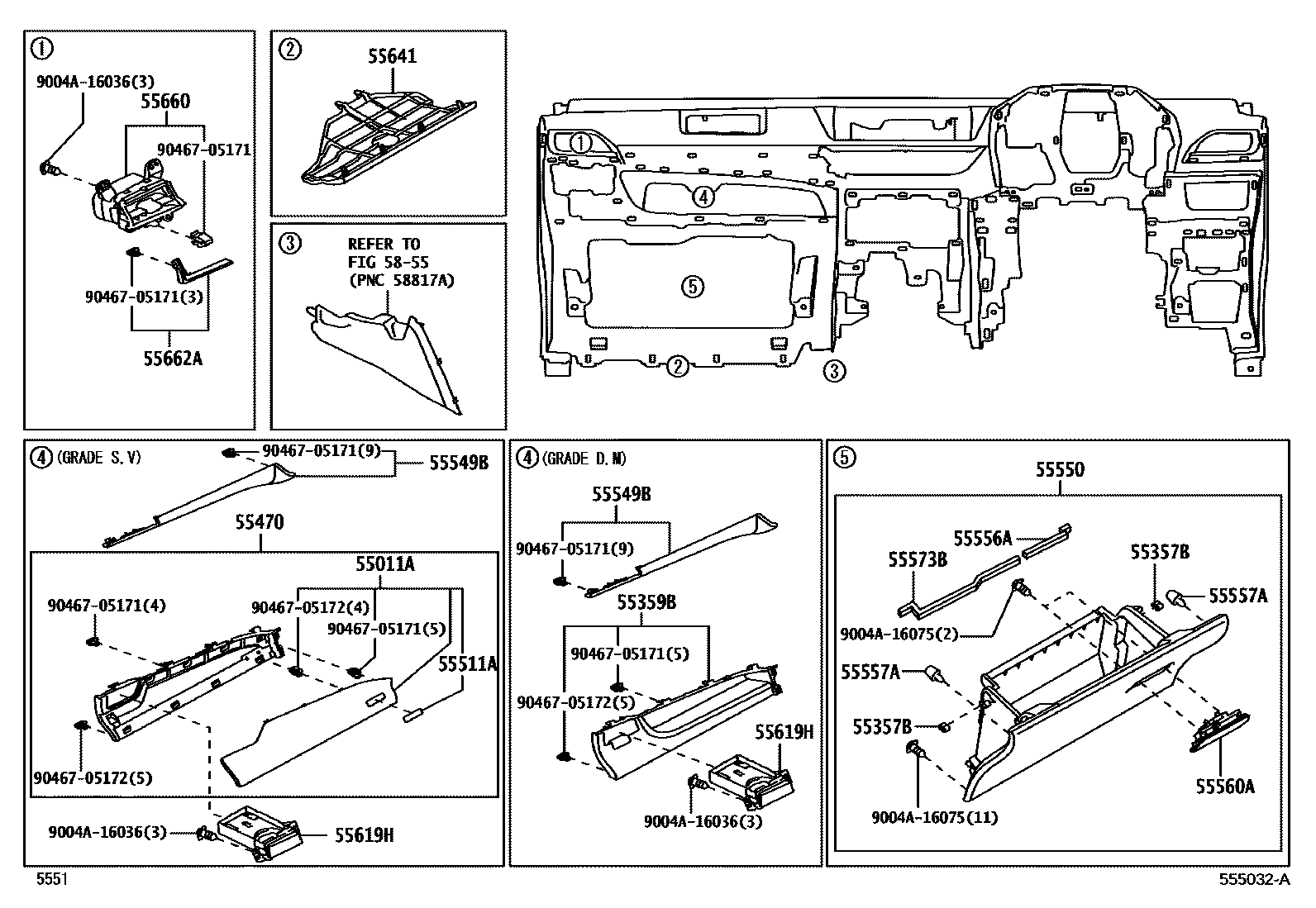 Instrument panel & glove compartment for Toyota Veloz W101RE - Genuine ...