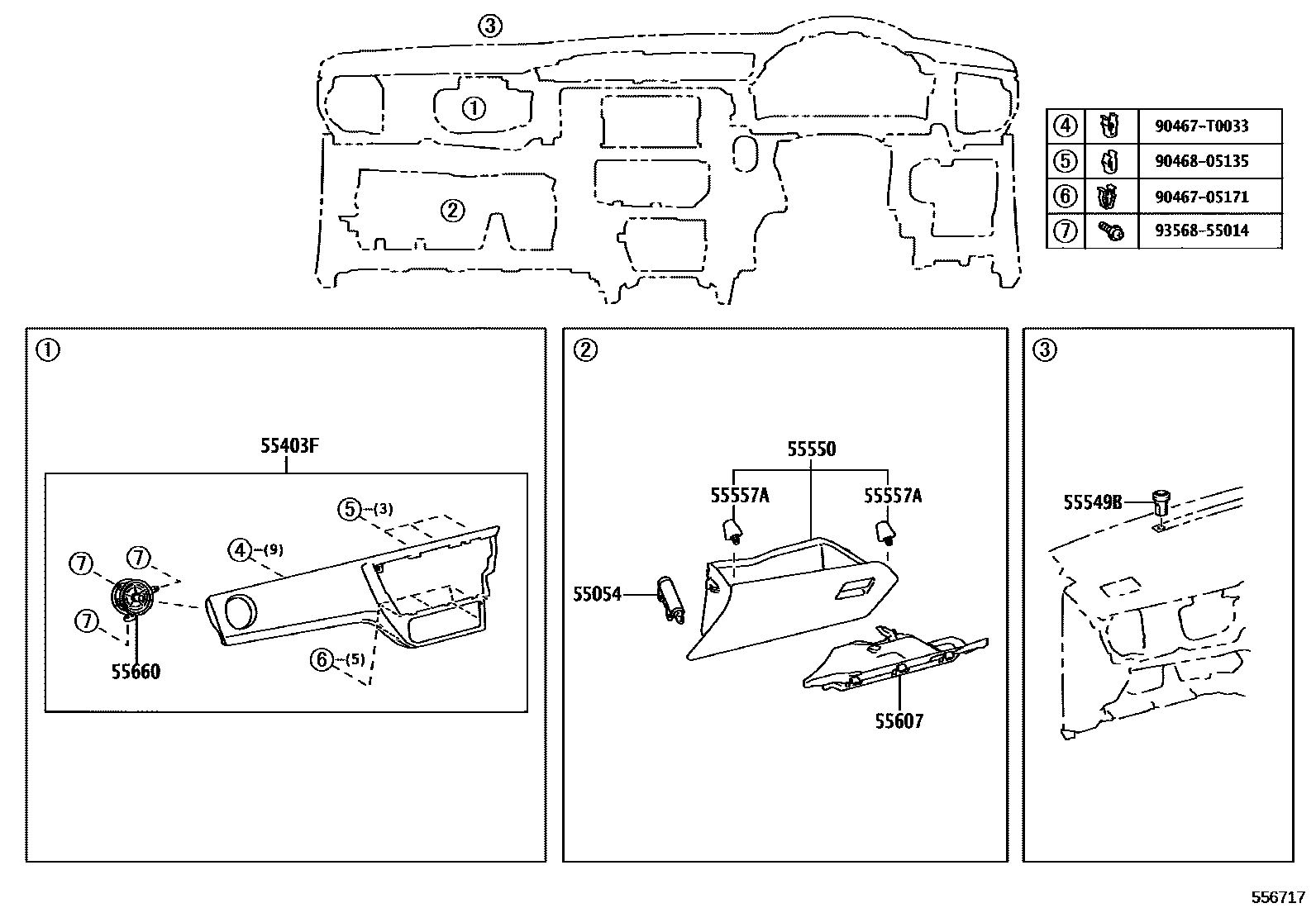 Instrument panel & glove compartment for Toyota Corolla Altis ZRE172R ...