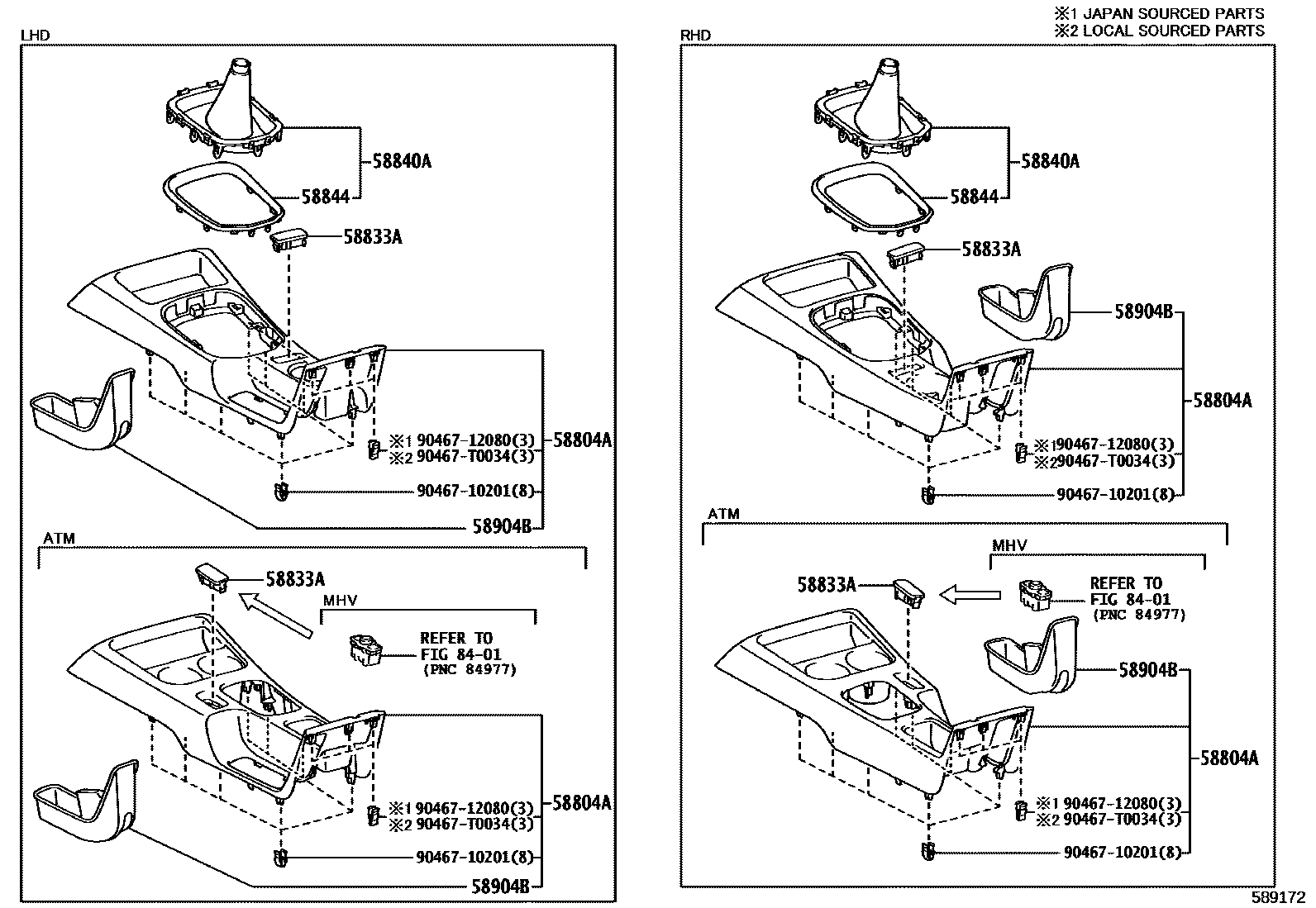 Console box & bracket for Toyota Hilux GUN126R - Auto parts - Amayama