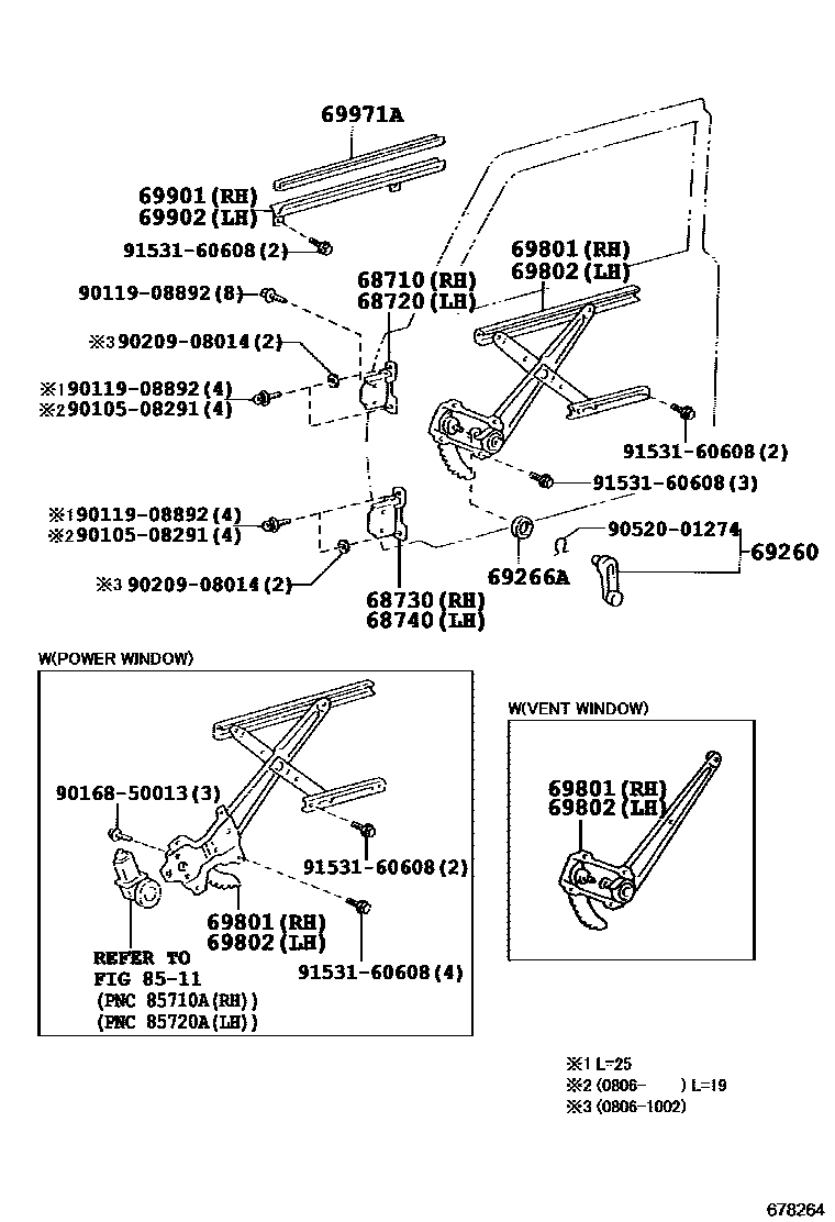 Front door window regulator & hinge for Toyota Land Cruiser HZJ76L ...
