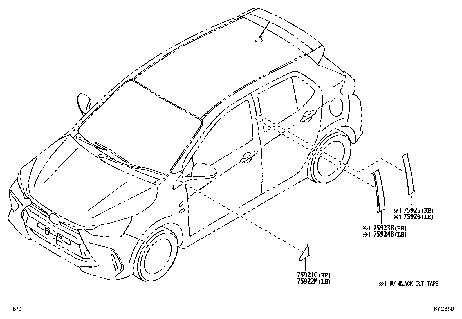 Front door panel & glass for Toyota Agya / Wigo A350LA - Genuine parts ...