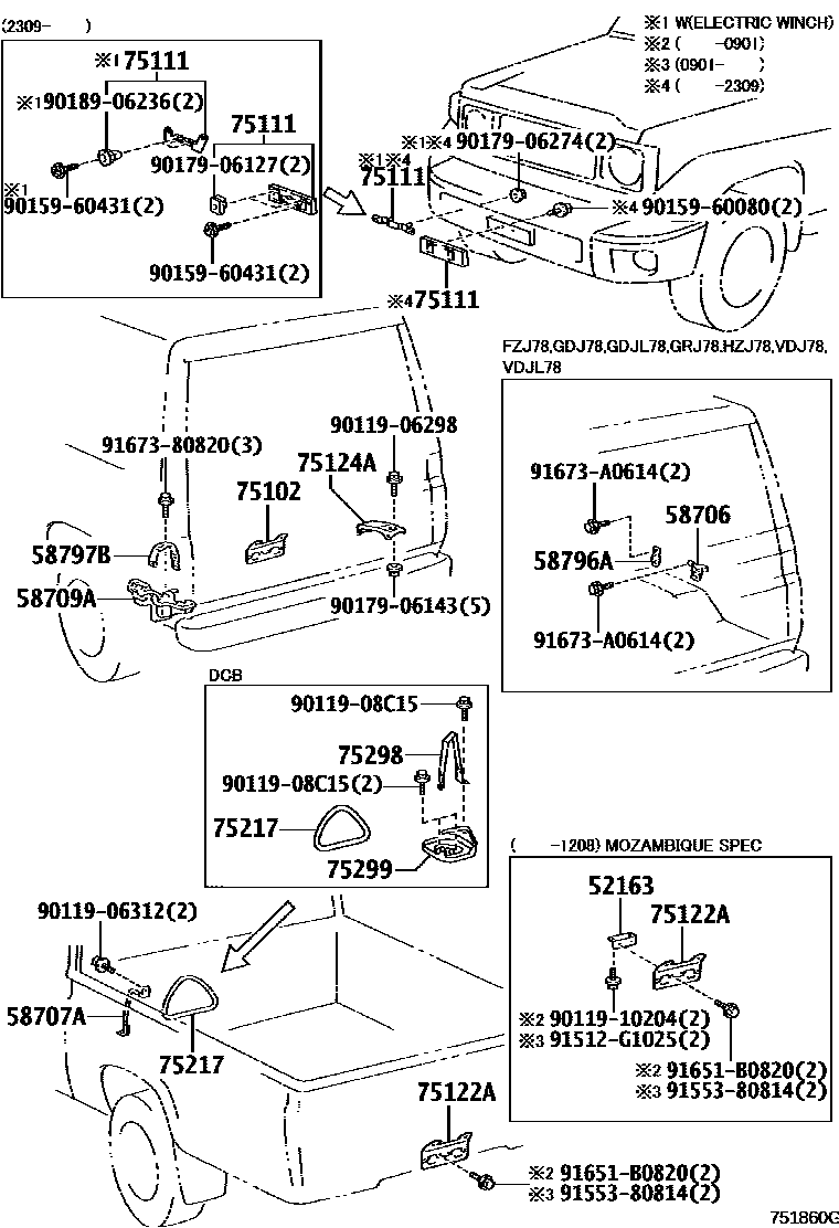 Tool box & license plate bracket for Toyota Land Cruiser GDJ76R - Auto ...