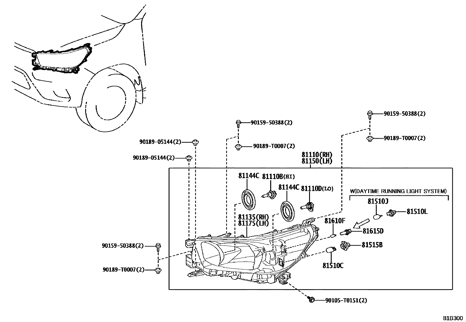 Headlamp for Toyota Hilux GUN126R - Auto parts - Amayama