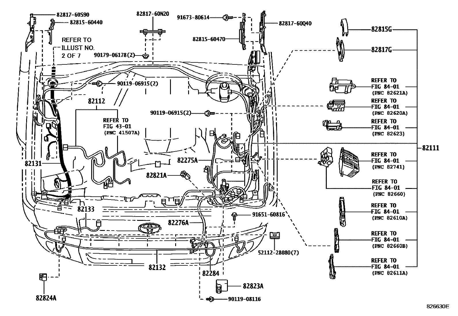 Wiring & clamp for Toyota Land Cruiser HZJ76L - Genuine parts - Amayama