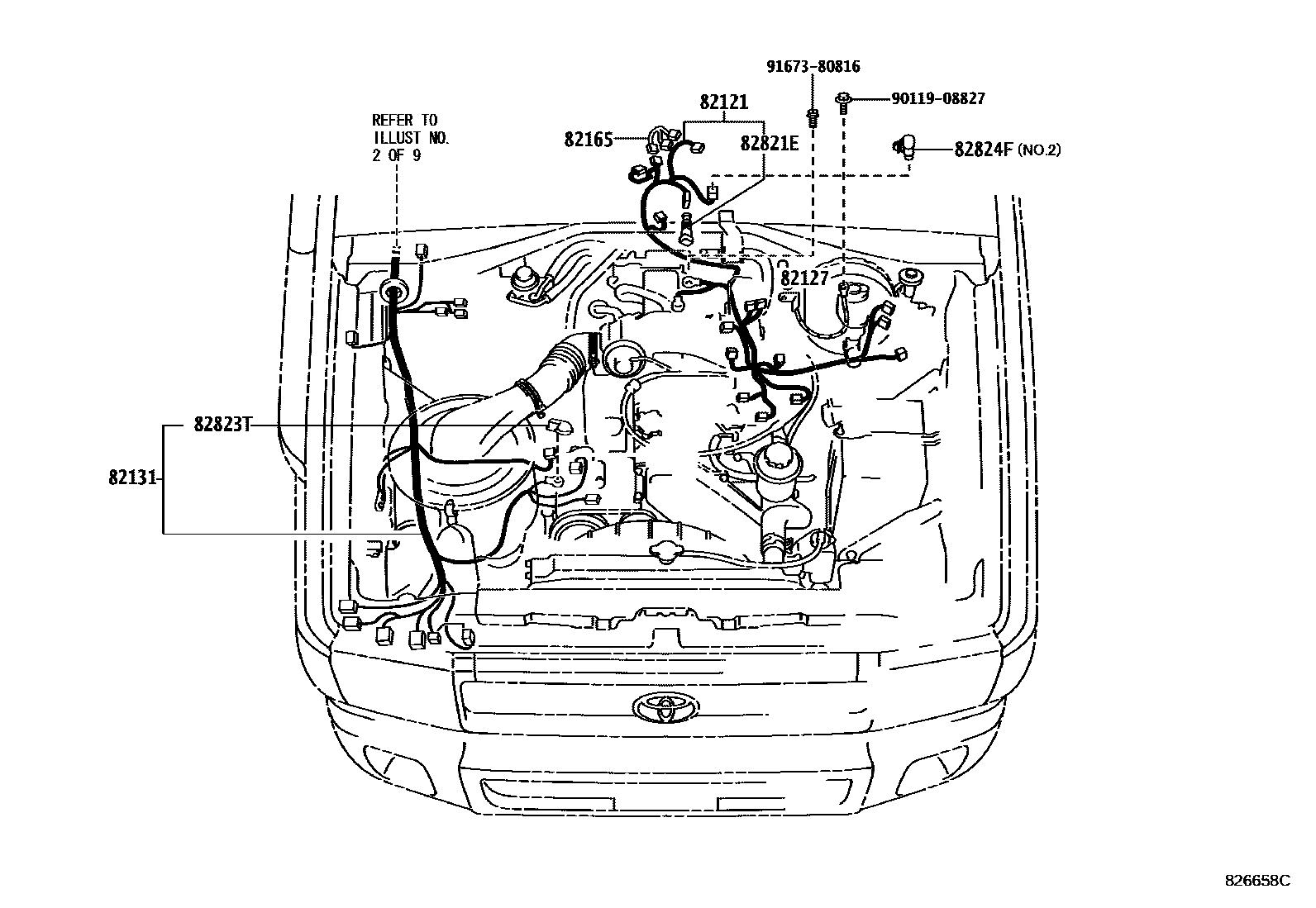 Wiring & clamp for Toyota Land Cruiser HZJ76L - Genuine parts - Amayama