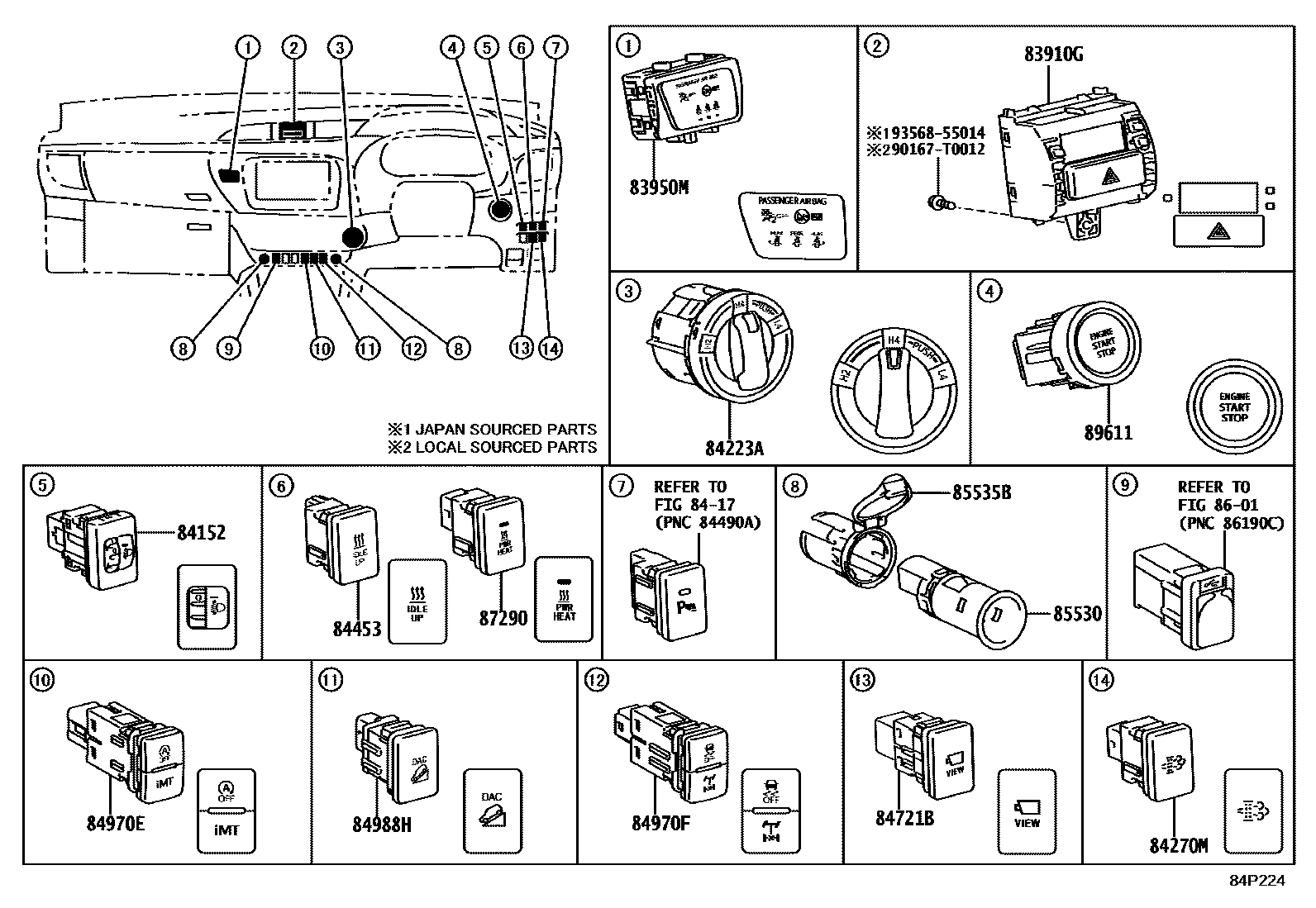 Switch & relay & computer for Toyota Hilux GUN126R - Genuine parts ...