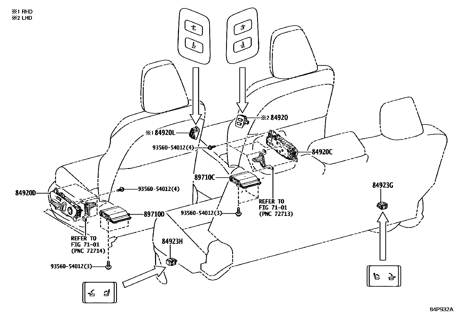 Switch & relay & computer for Lexus RX Series TALH17L - Genuine parts ...